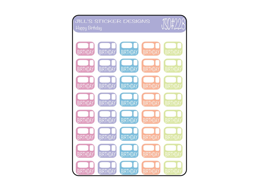JSD228 Birthday Personalized Stickers Birthday Name Stickers Birthday ...