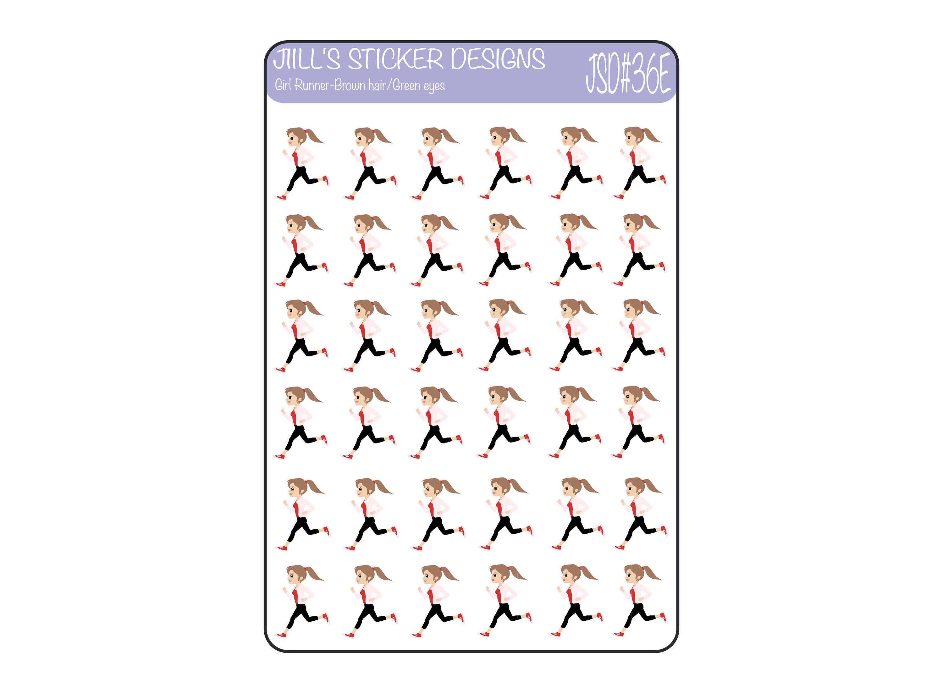 JSD36 Girl Runner Planner Stickers Jogging Stickers Blonde Girl Jogging ...