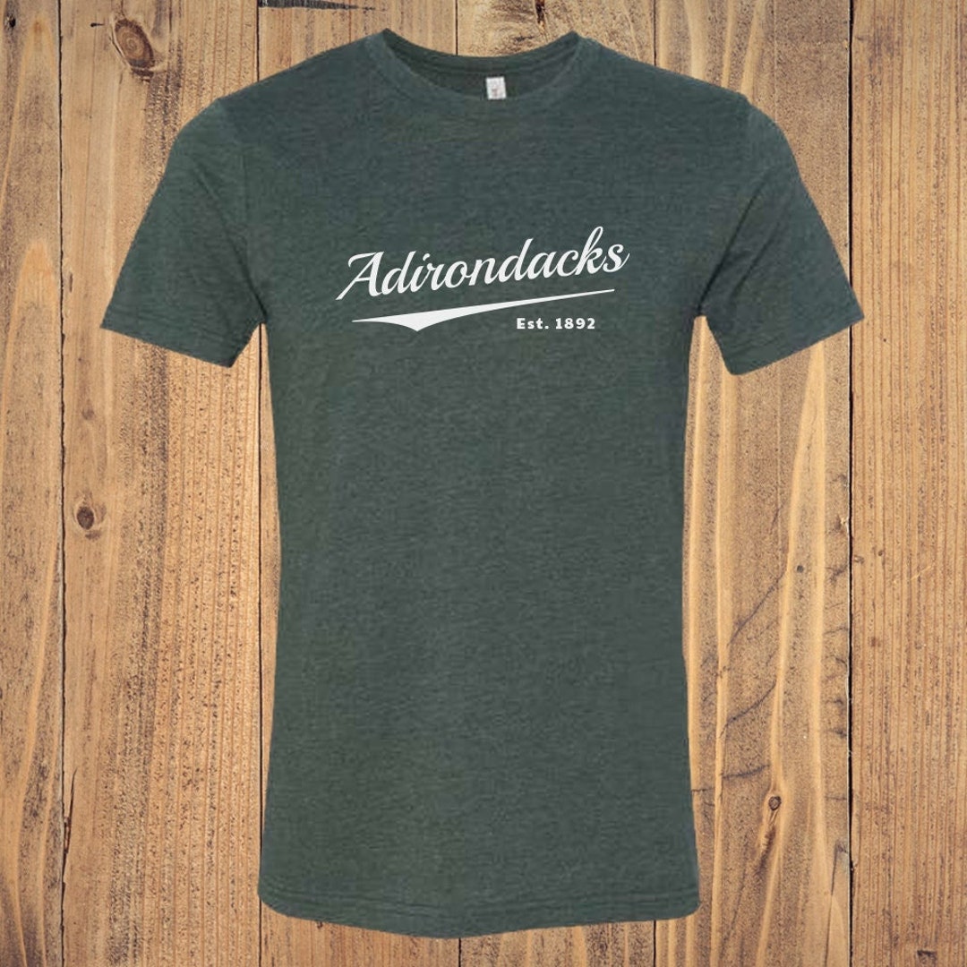 Adirondacks Classic Script Logo Print Tee Shirt Eco-friendly T-shirt ... Adirondacks Classic Script Logo Print Tee Shirt Eco-friendly T-shirt ...