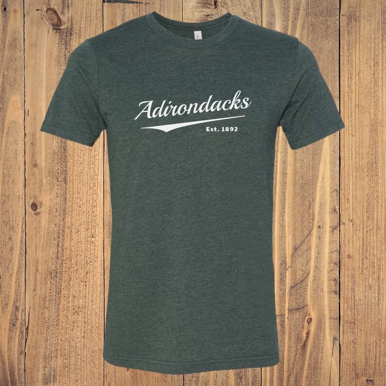 Adirondacks Classic Script Logo Print Tee Shirt Eco-friendly T-shirt ...