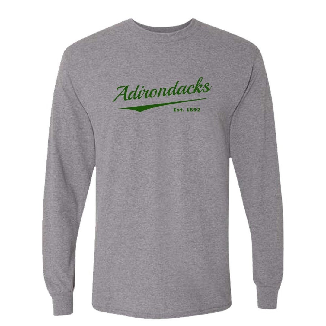 Adirondacks Classic Script Logo Long Sleeve Graphic Tee Shirt ...