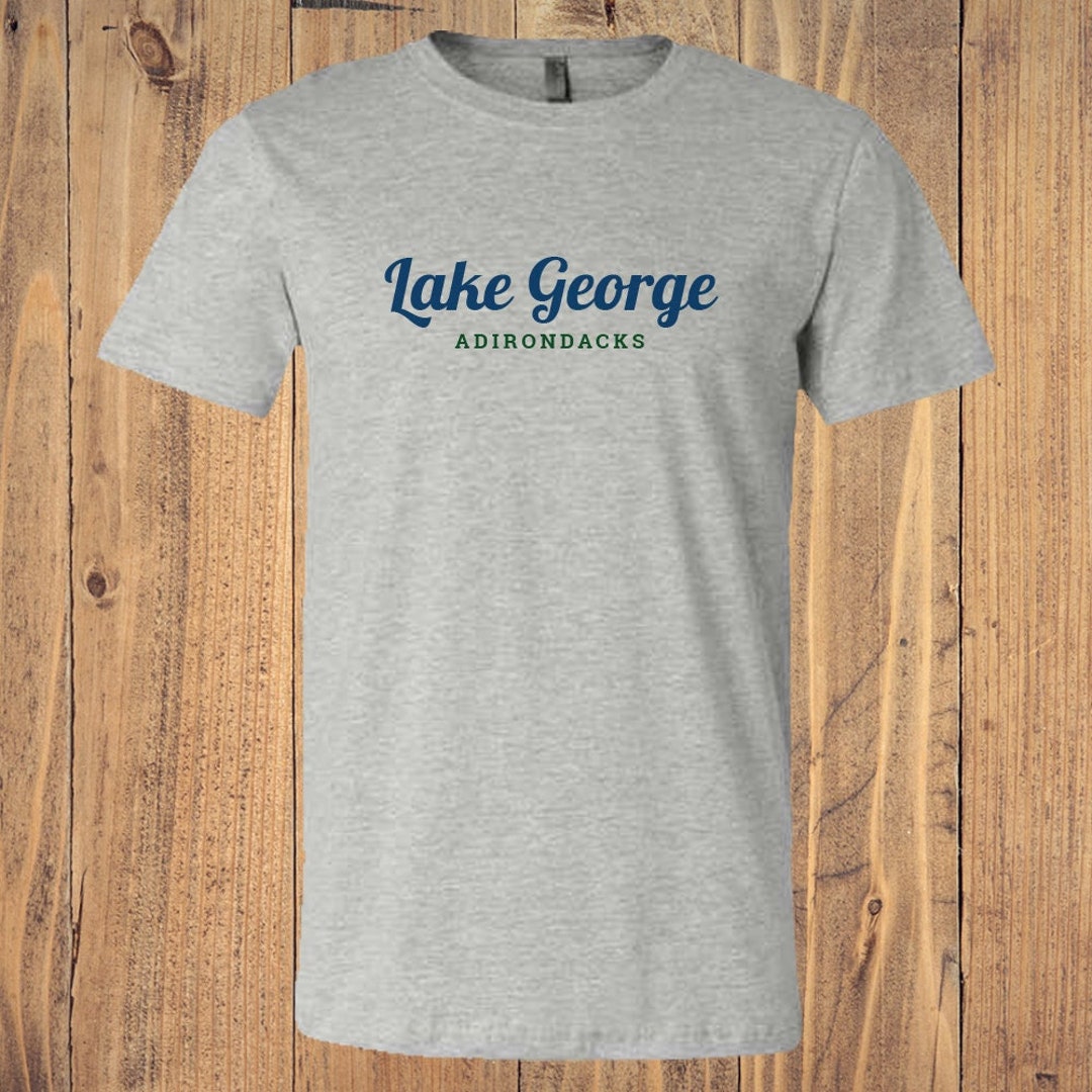 Lake George Classic Script Logo Print Tee Shirt Eco-friendly T-shirt ...