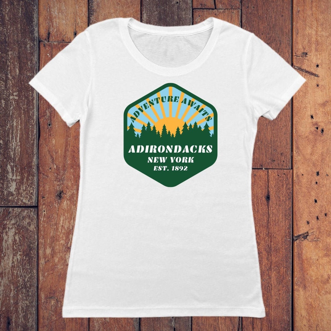 Adventure Awaits Adirondacks Graphic Women's Tee Shirt - Etsy UK