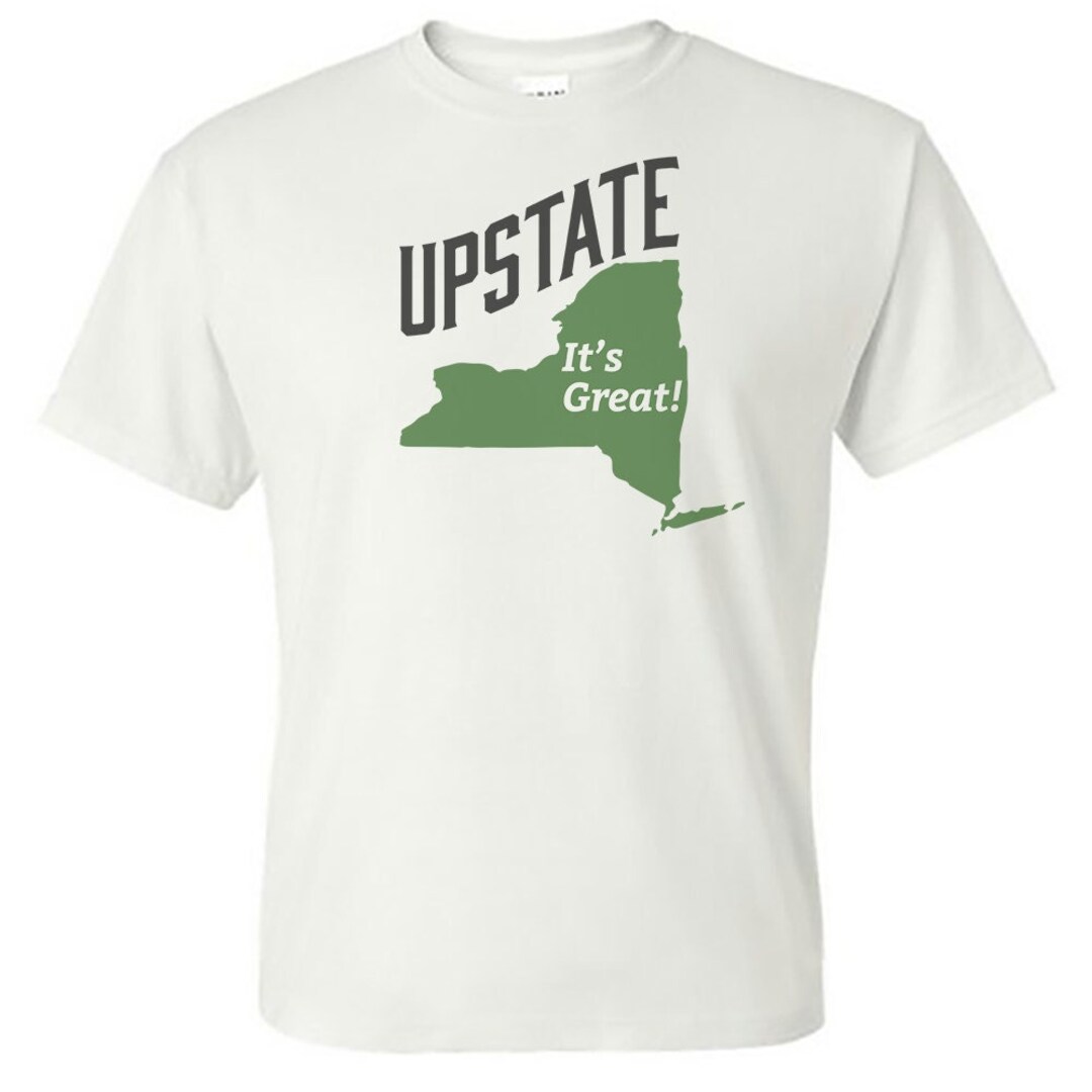 Upstate It's Great Logo Print Tee Shirt Upstate NY T-Shirt Logo Green ...