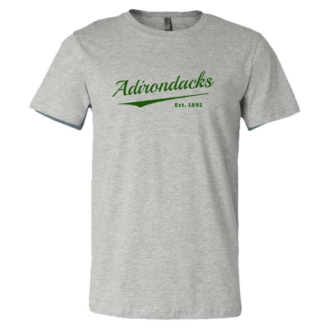 Adirondacks Classic Green Script Logo Print Tee Shirt - Eco-friendly T ...