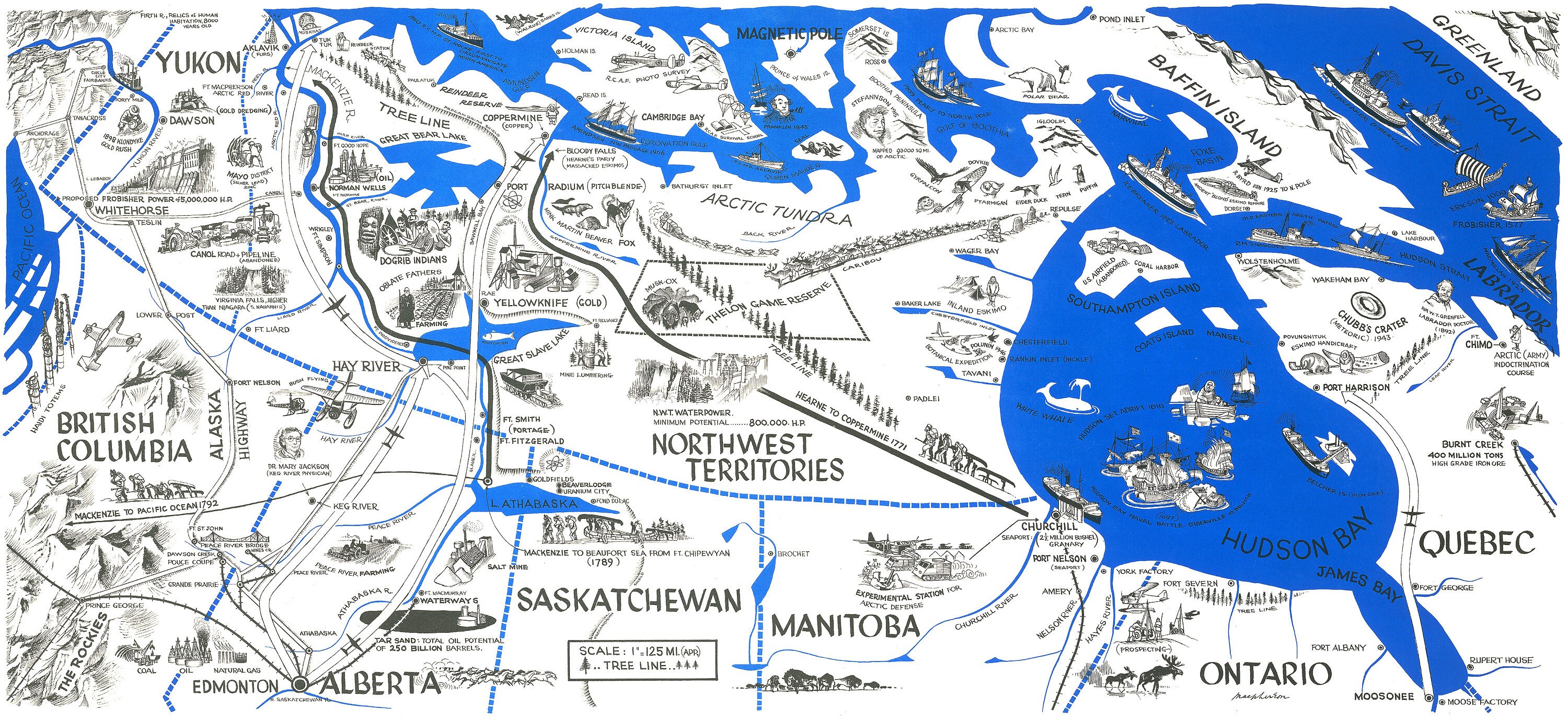 Animated Map of Northern Canada - Etsy