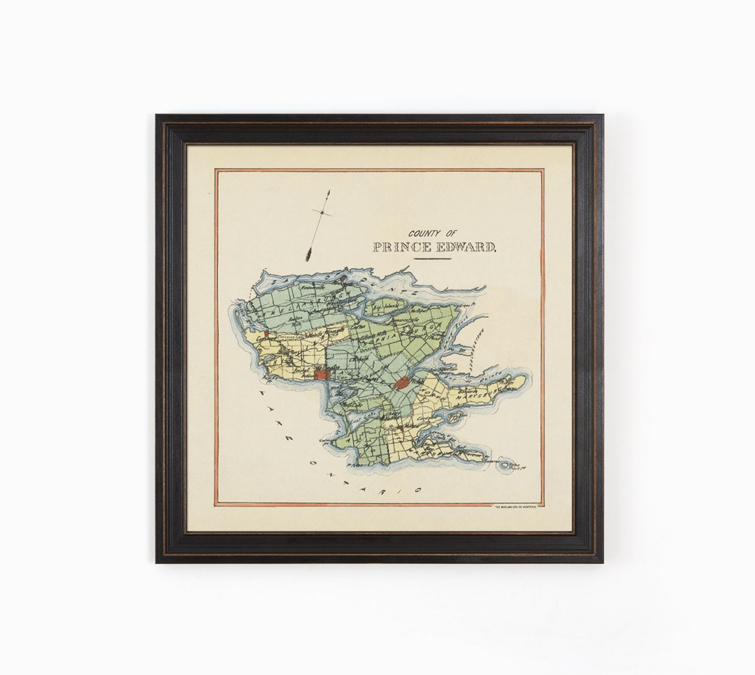 Prince Edward County Map - 1853 - Etsy