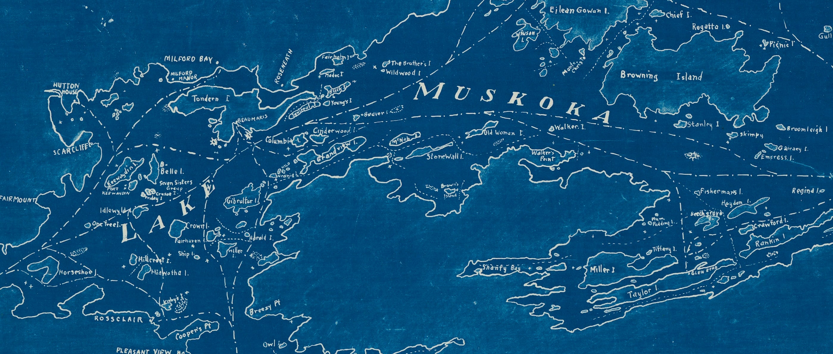 Muskoka Lakes Map - 1948 Motor Boat Guide - Etsy Canada