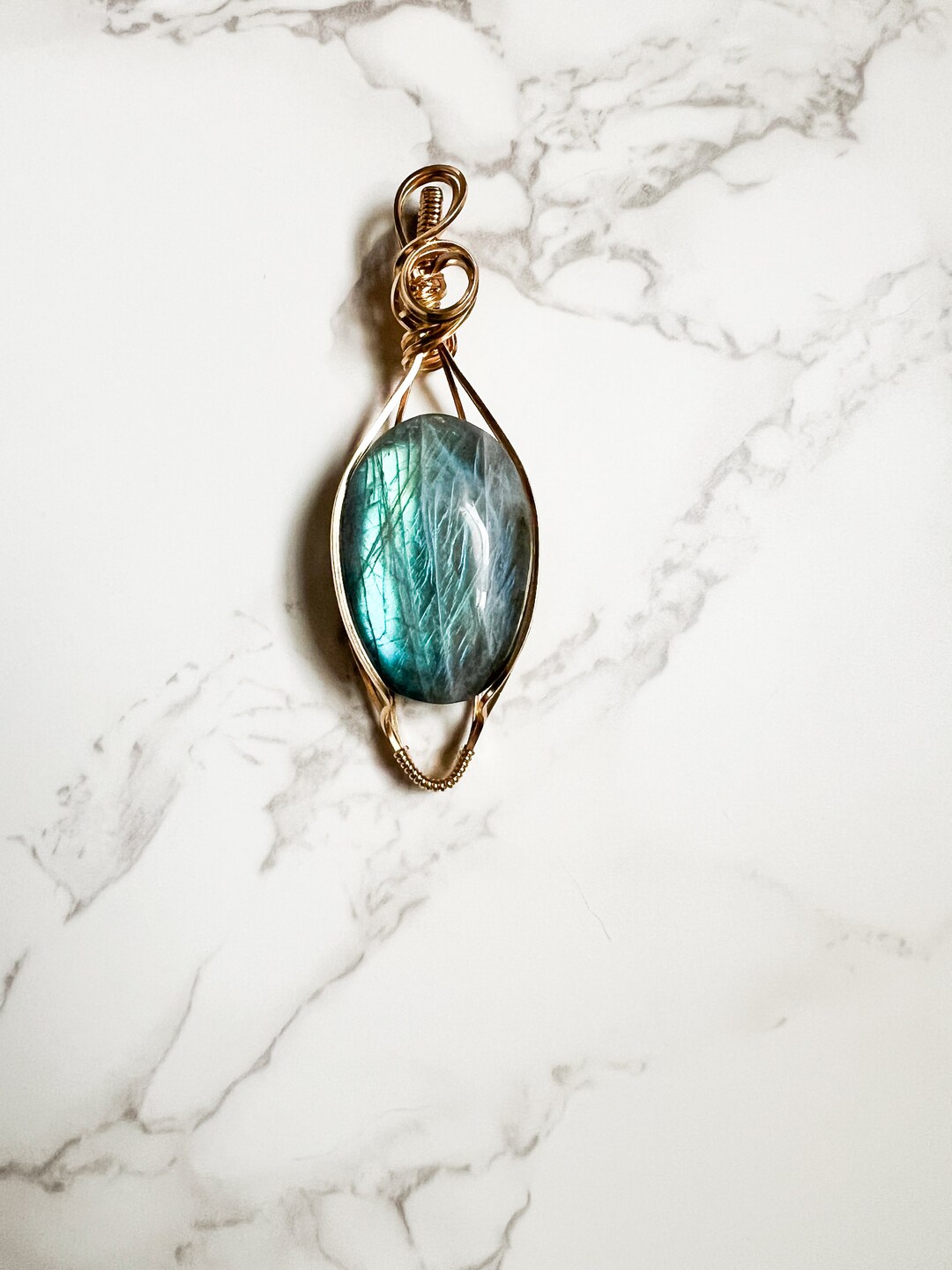 Artisan Gold Labradorite Pendant, Handmade Labradorite Jewelry, Unique ...