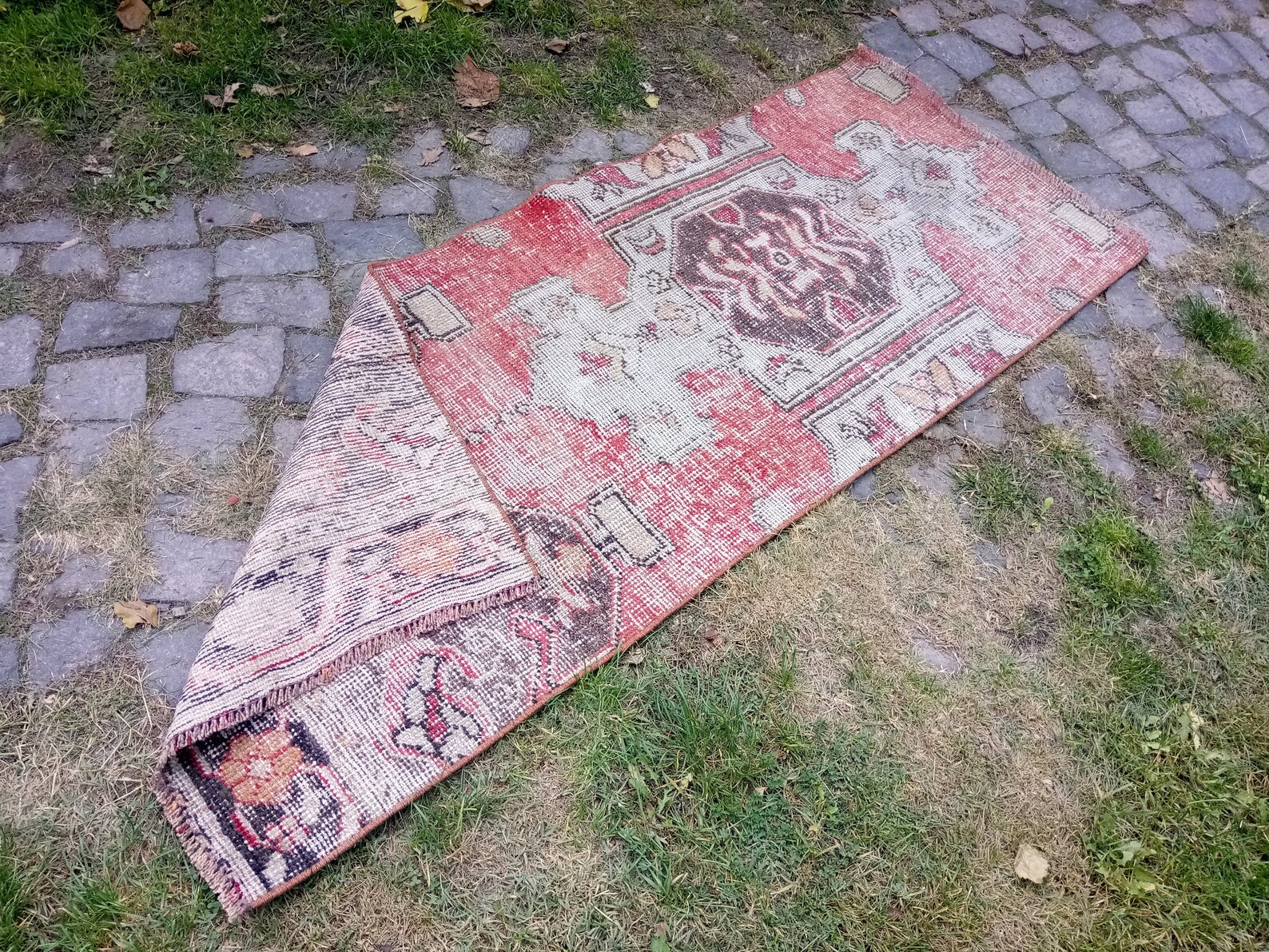 Turkish Faded Rug 27x67 Inches Slim Runner Rug Anatolian Vintage Pastel ...