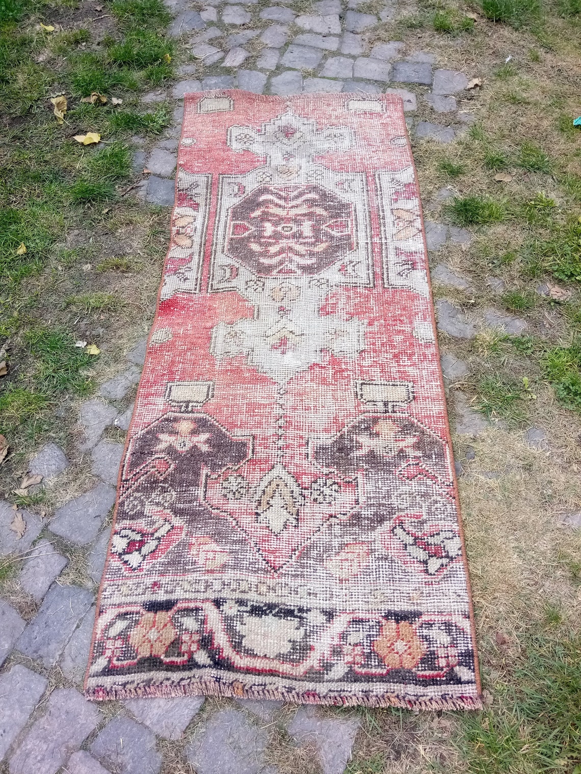 Turkish Faded Rug 27x67 Inches Slim Runner Rug Anatolian Vintage Pastel ...