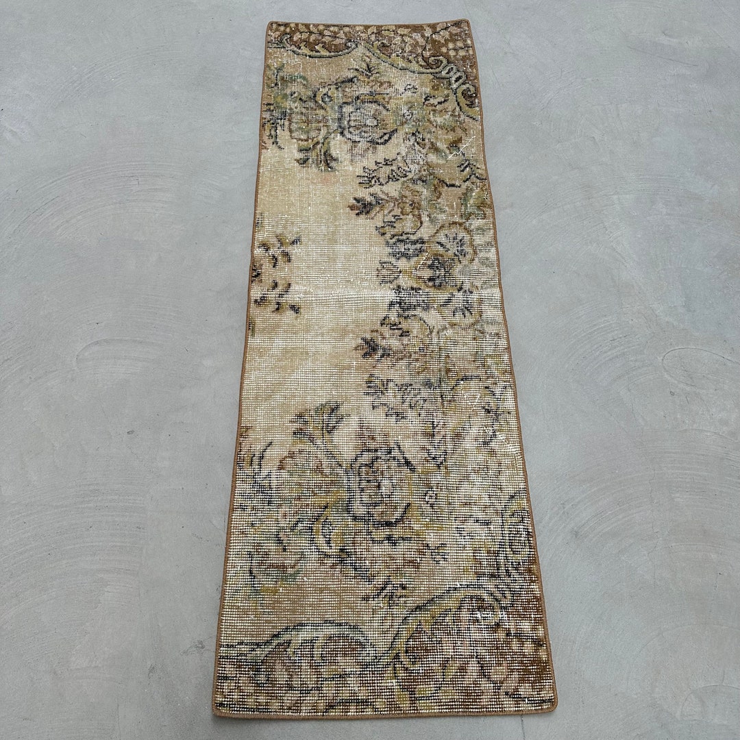 Turkish Rug, Vintage Rug, 2x6 Ft Runner Rugs, Faded Oushak Rug, Rugs ...