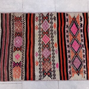 Turkish Small Kilim 24x38 Inches Anatolian Striped Kilim Wool Kilim ...
