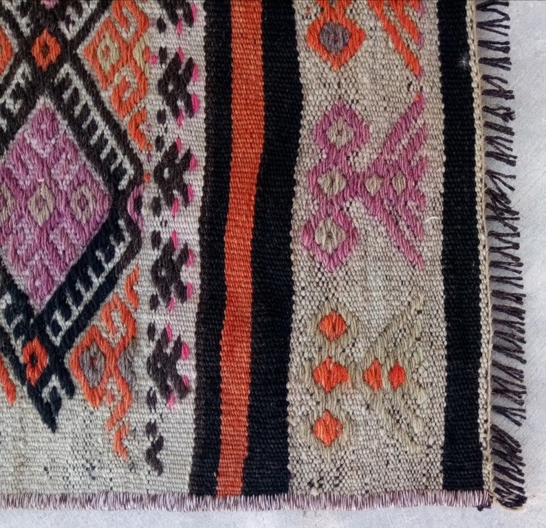 Turkish Small Kilim 24x38 Inches Anatolian Striped Kilim Wool - Etsy