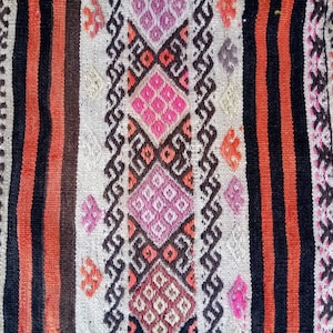 Turkish Small Kilim 24x38 Inches Anatolian Striped Kilim Wool Kilim ...