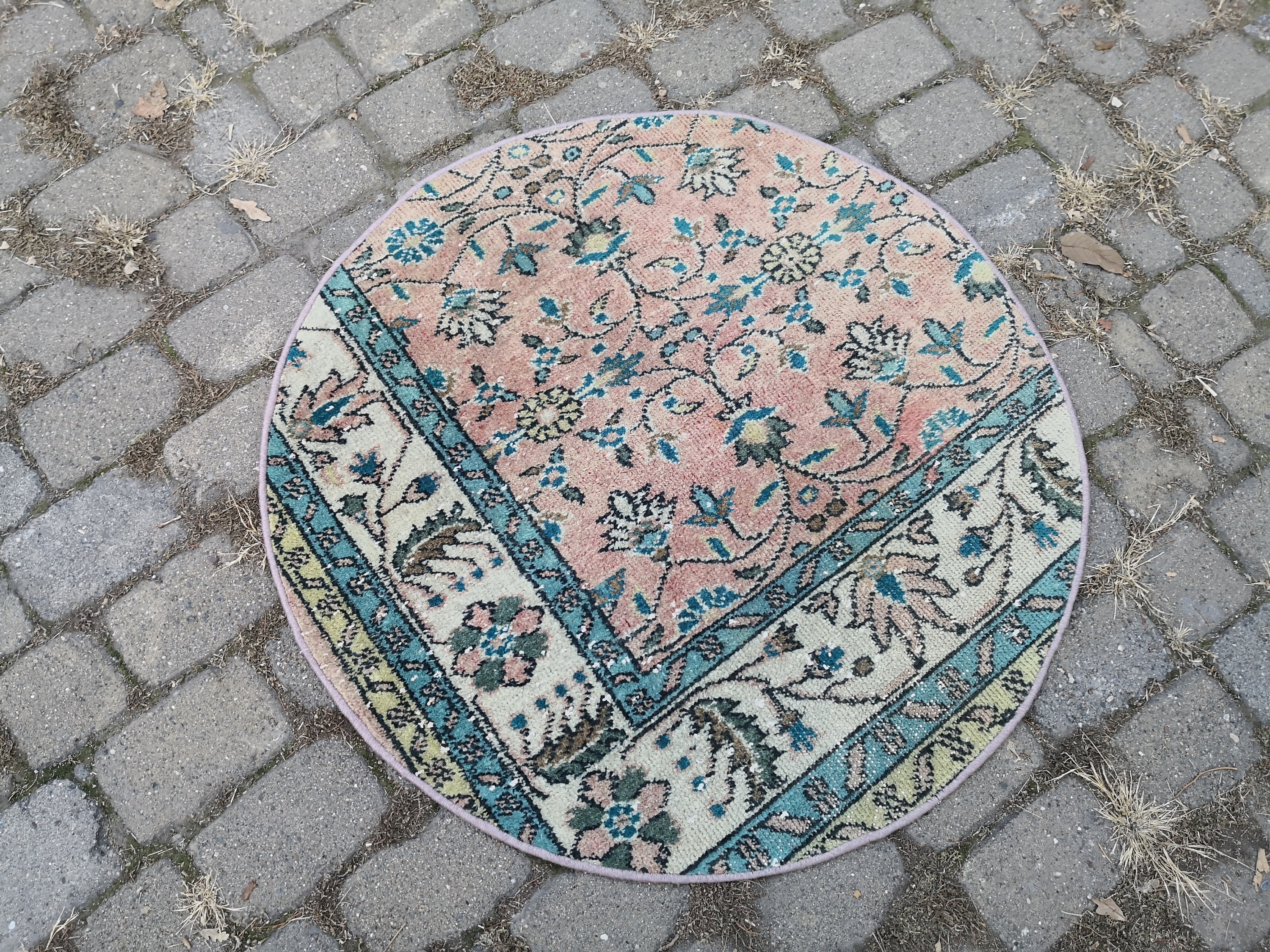 Anatolian Round Rug 33x33 Inches Turkish Anatolian Rug Circle Rug ...