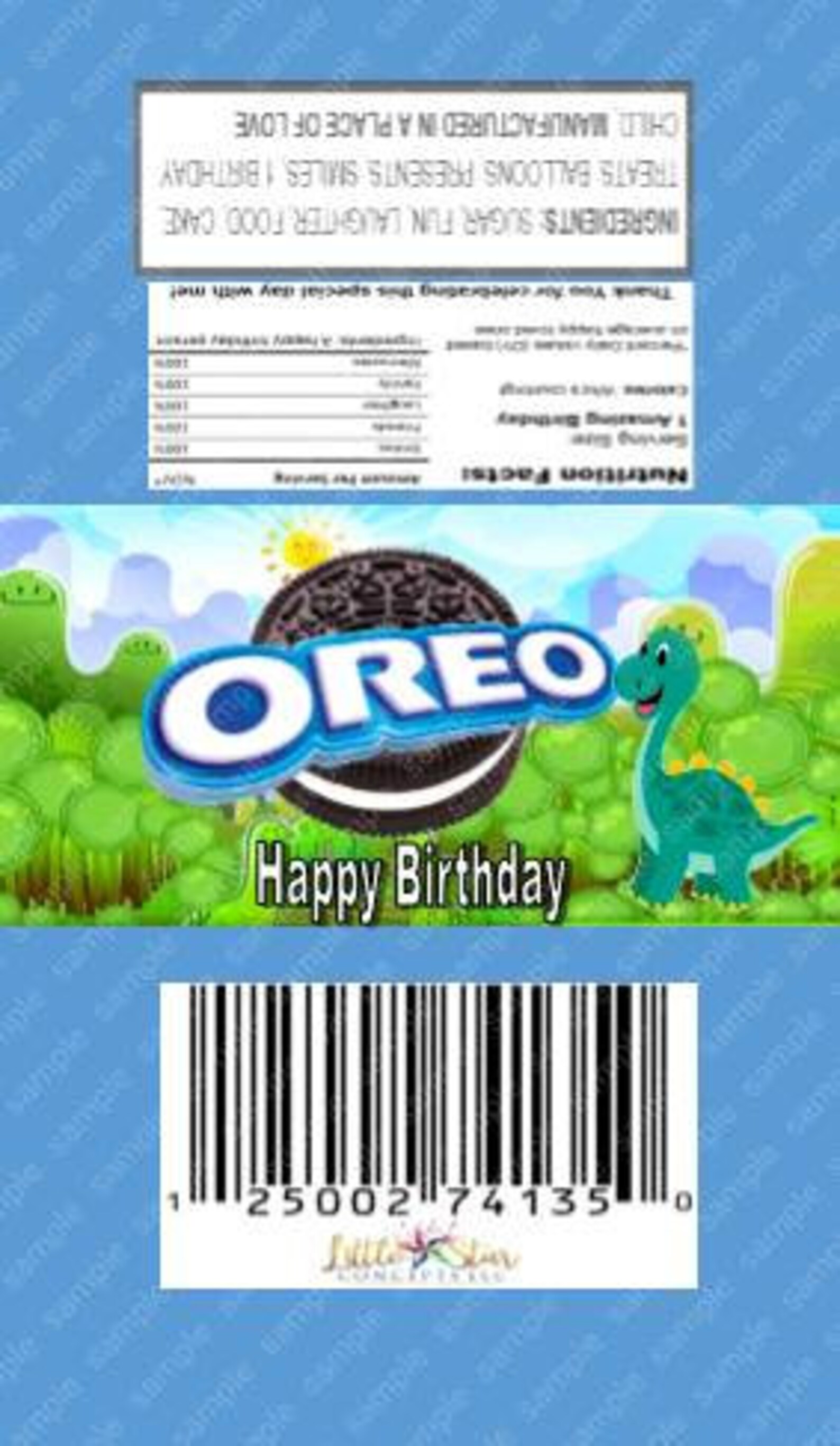 Dino Oreo Wrapper, Oreo Wrapper Dino, Dinosaur Party, Dinosaur Birthday ...