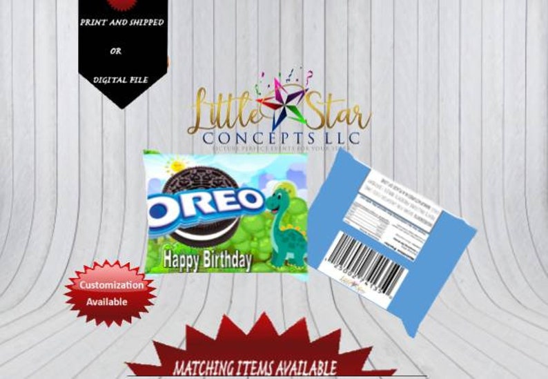 Dino Oreo Wrapper, Oreo Wrapper Dino, Dinosaur Party, Dinosaur Birthday ...