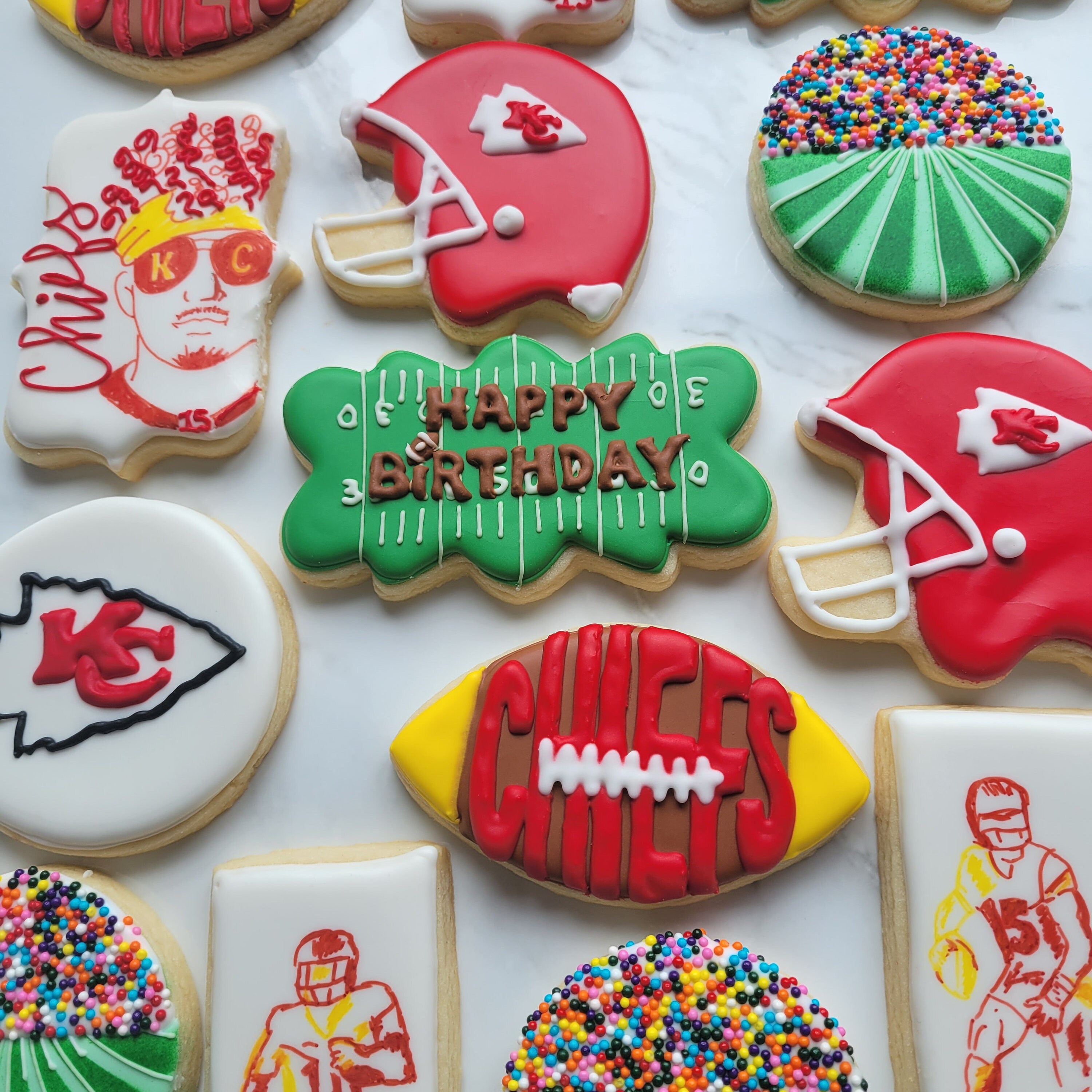 KC Chiefs Birthday Cookies| Custom Cookies| KC Chiefs - Etsy