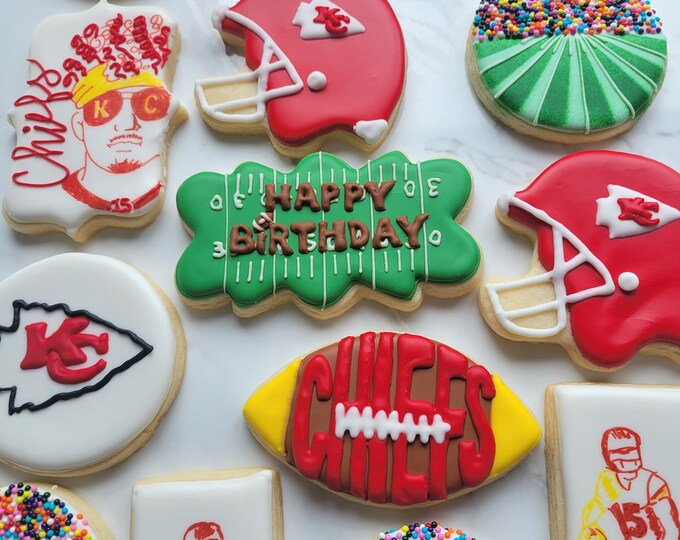 Sports Themed Cookies / Sports Cookies / Chiefs / Broncos / KC Royals ...