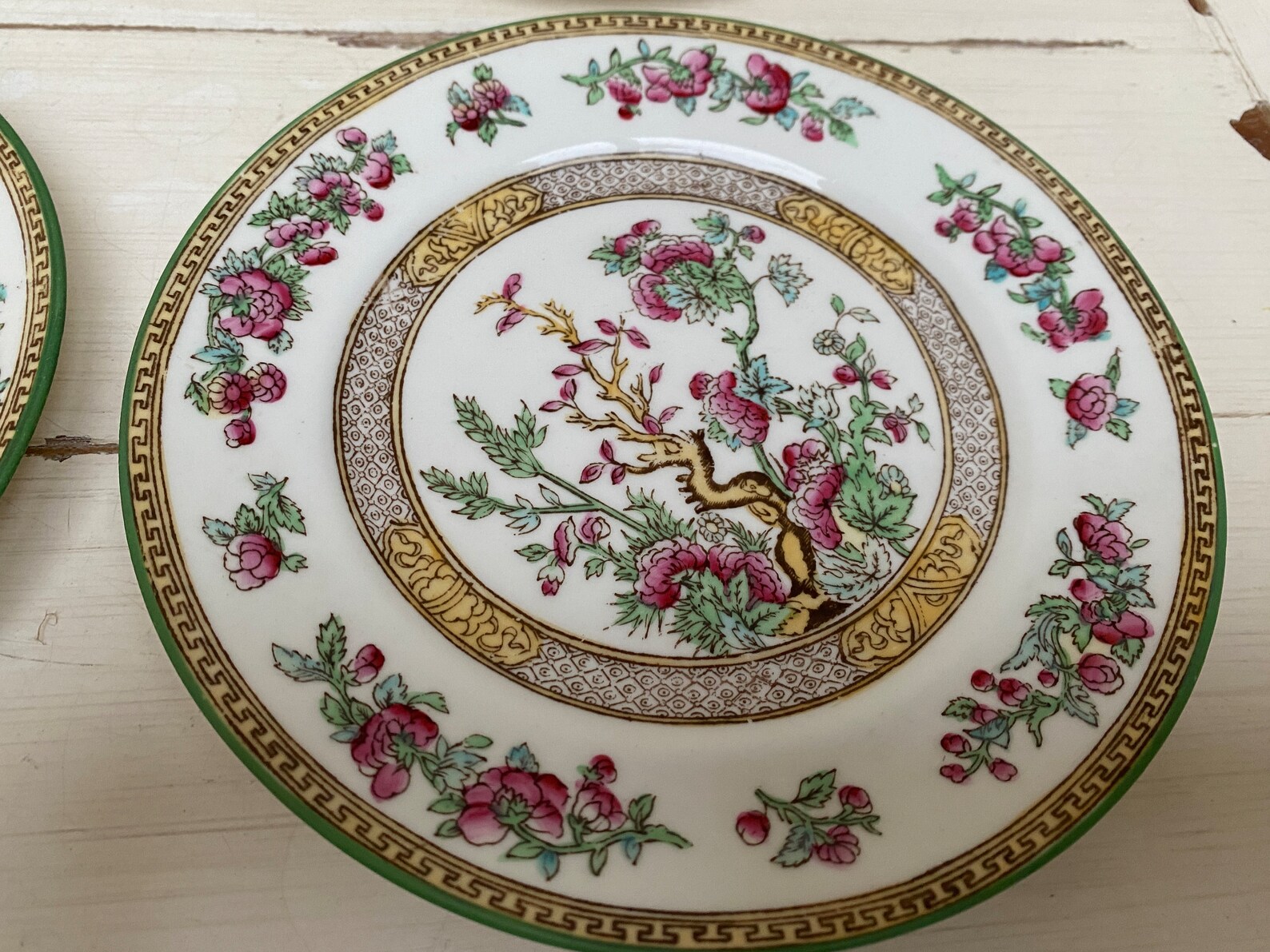 Set of Six Vintage Foley Art Peacock Pottery 'indian Tree' Small Tea ...