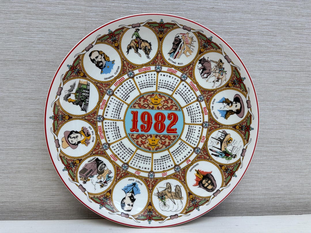 Wedgwood Wild West Calendar Collectable Porcelain Plate 1982 Twelfth ...