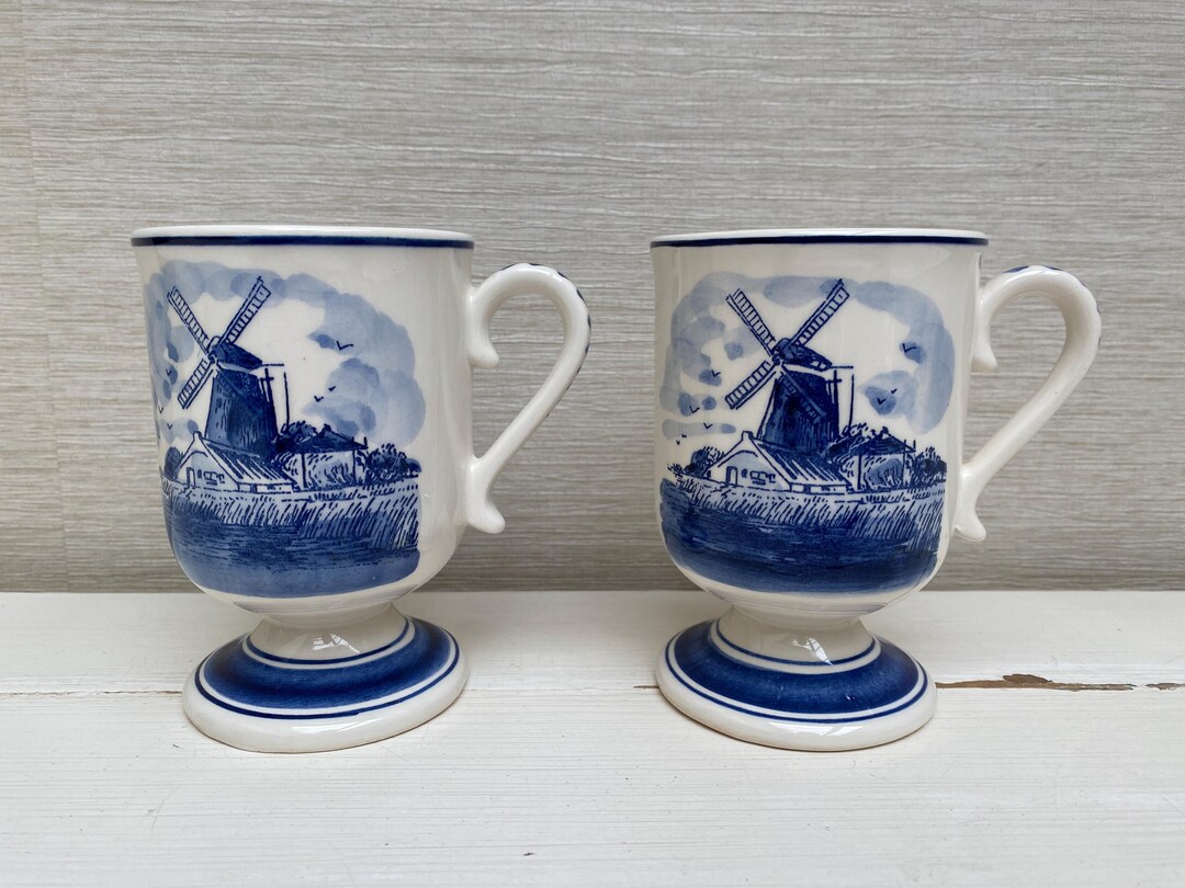 Pair of Delfts Ceramic Mugs Vintage Made in Holland - Etsy
