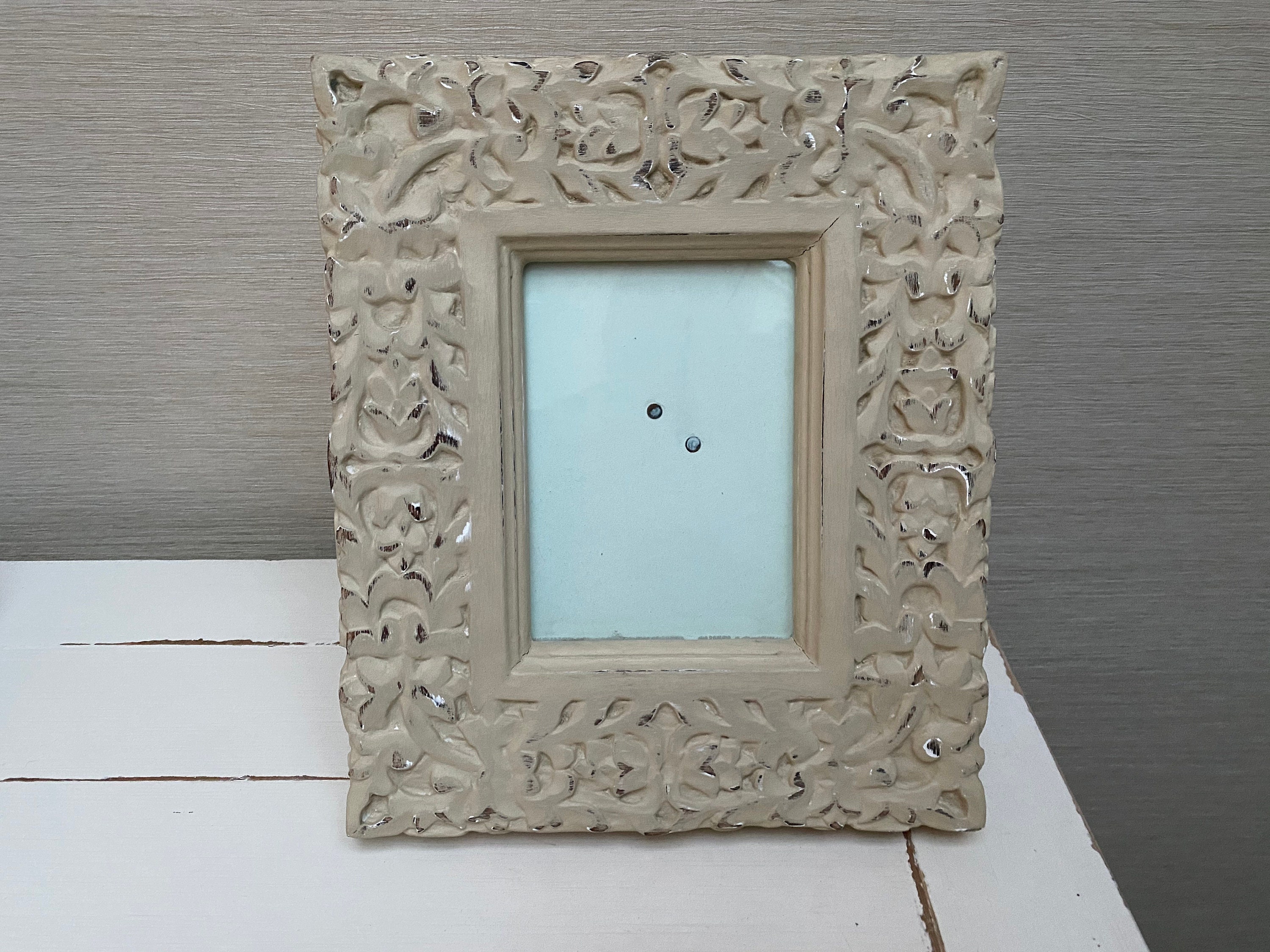 Shabby Chic Beige Wooden Thick Photo Frame - Etsy