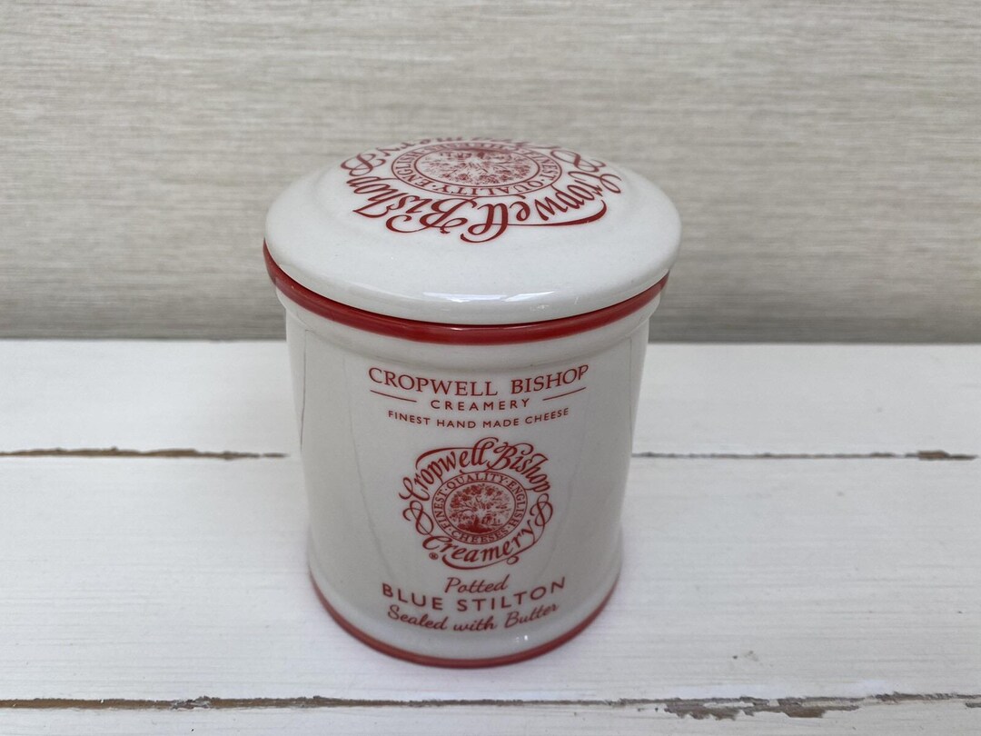Cropwell Bishop Blue Stilton Red & White Ceramic Jar - Etsy
