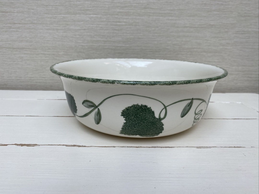 Poole Studio Pottery Green & White Bowl Hand Painted - Etsy UK