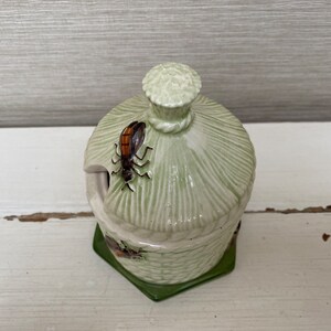 Vintage Beehive Ceramic Honey Pot With Lid - Bee Finials - Etsy