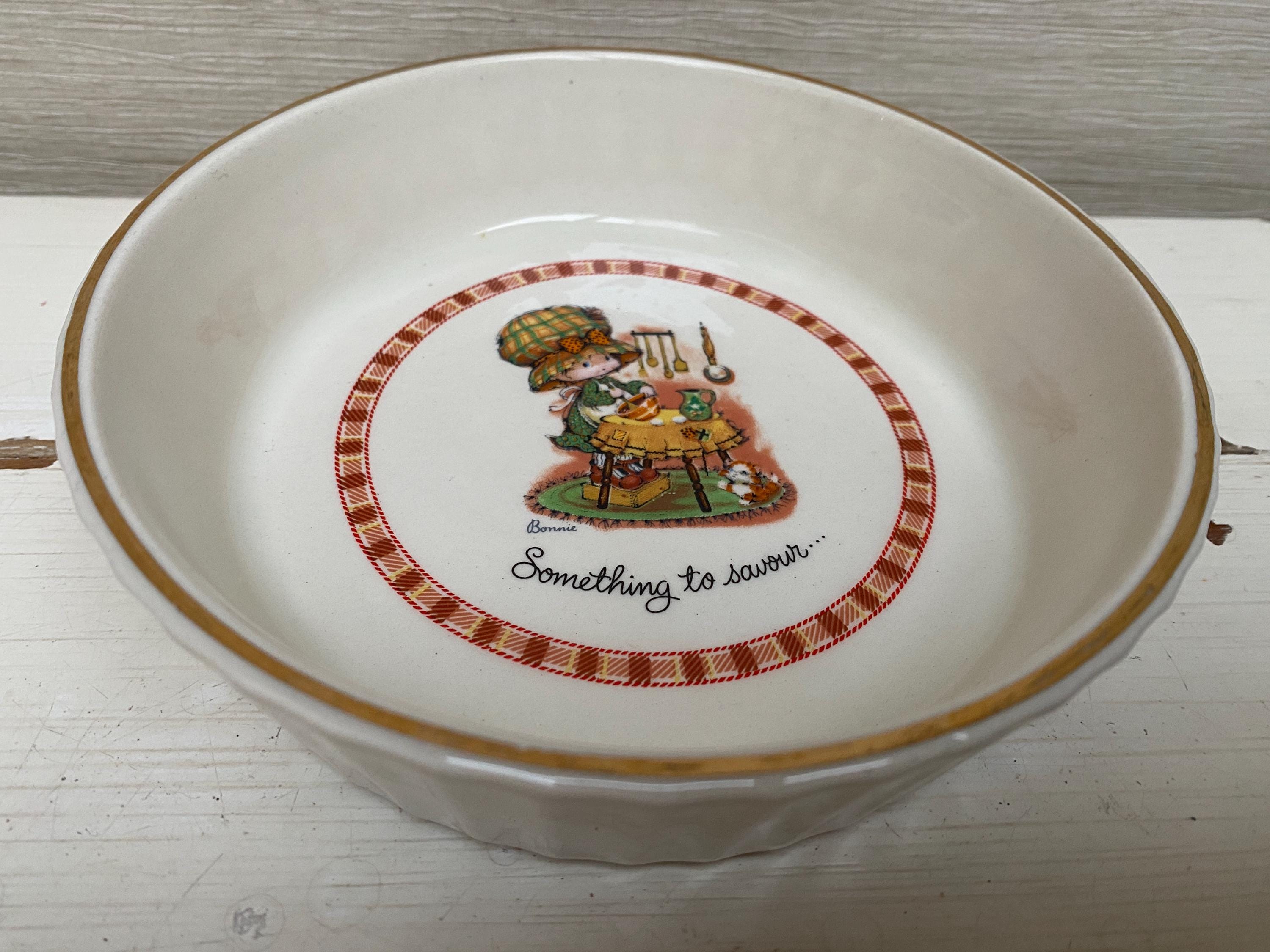 Vintage Crown Devon - Bonnie Bonnets - Fluted Edge Flan Pie Dish ...
