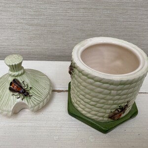 Vintage Beehive Ceramic Honey Pot With Lid - Bee Finials - Etsy