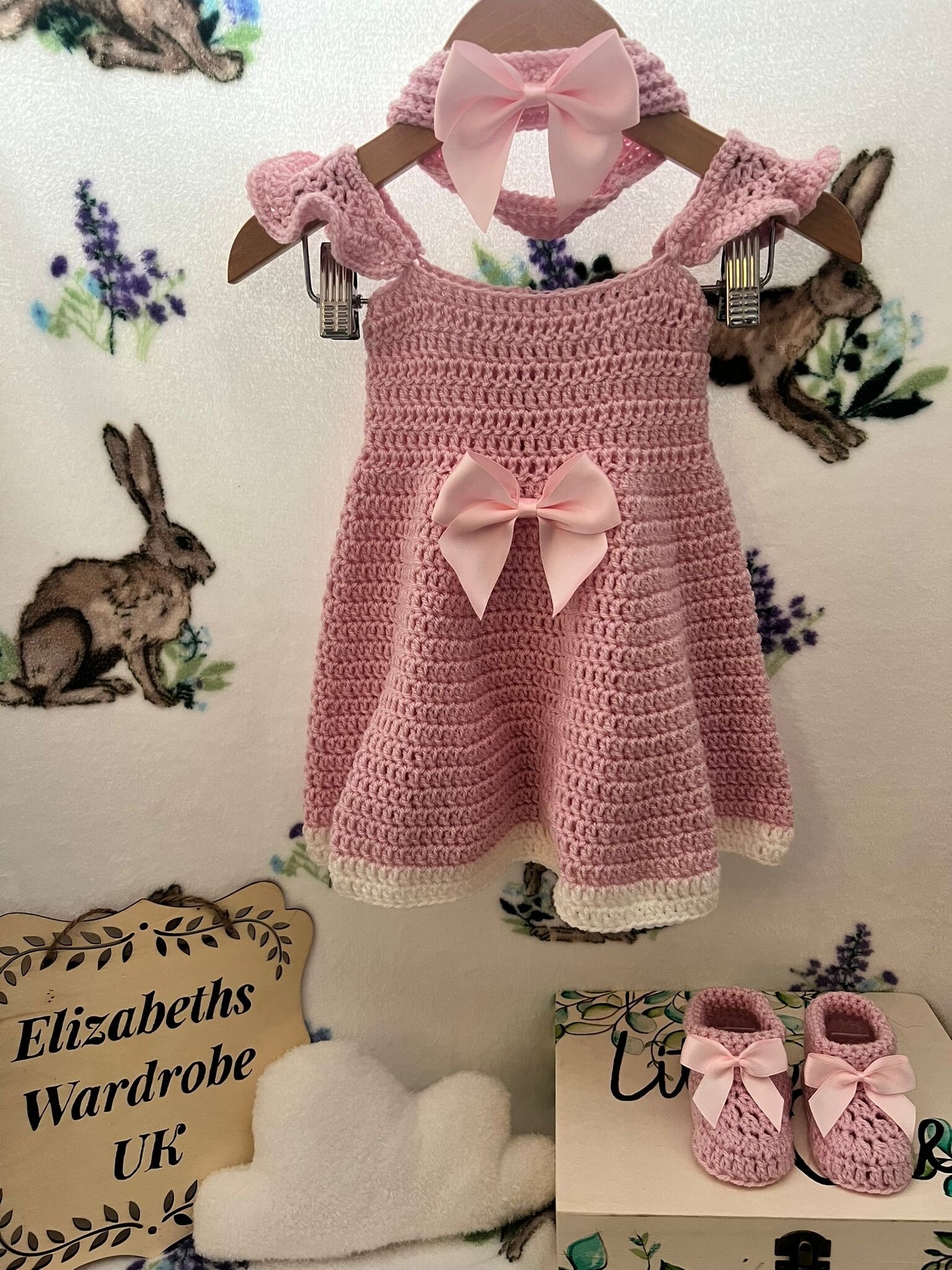 Pretty Pink Handmade Crochet Set - Etsy