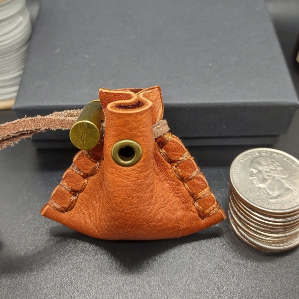 Leather Drawstring Pouch - Etsy