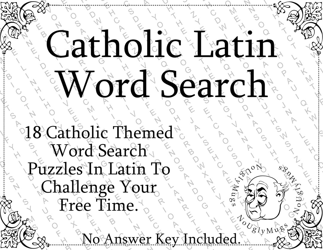 Catholic Prayers Latin Word Search Bundle |digital Download Only |no ...