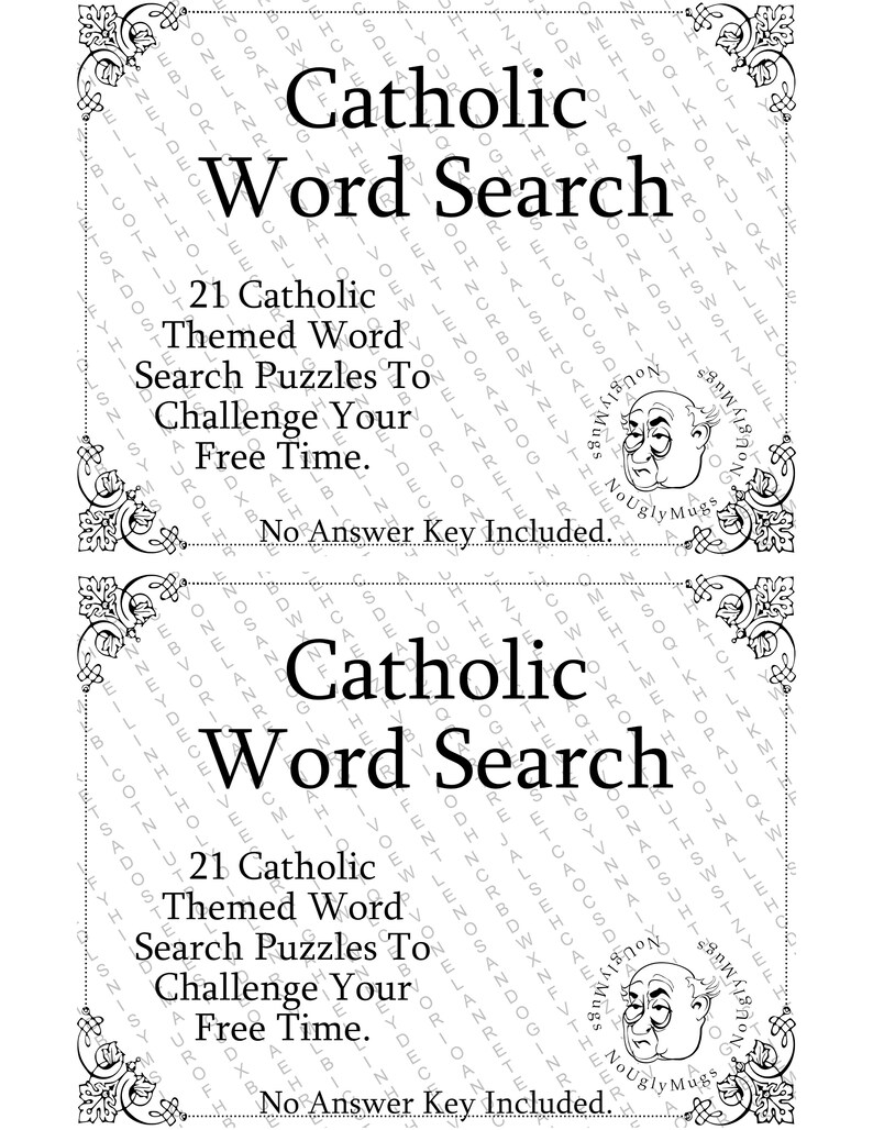 Catholic Prayers Word Search Digital Download Download Only No Physical ...
