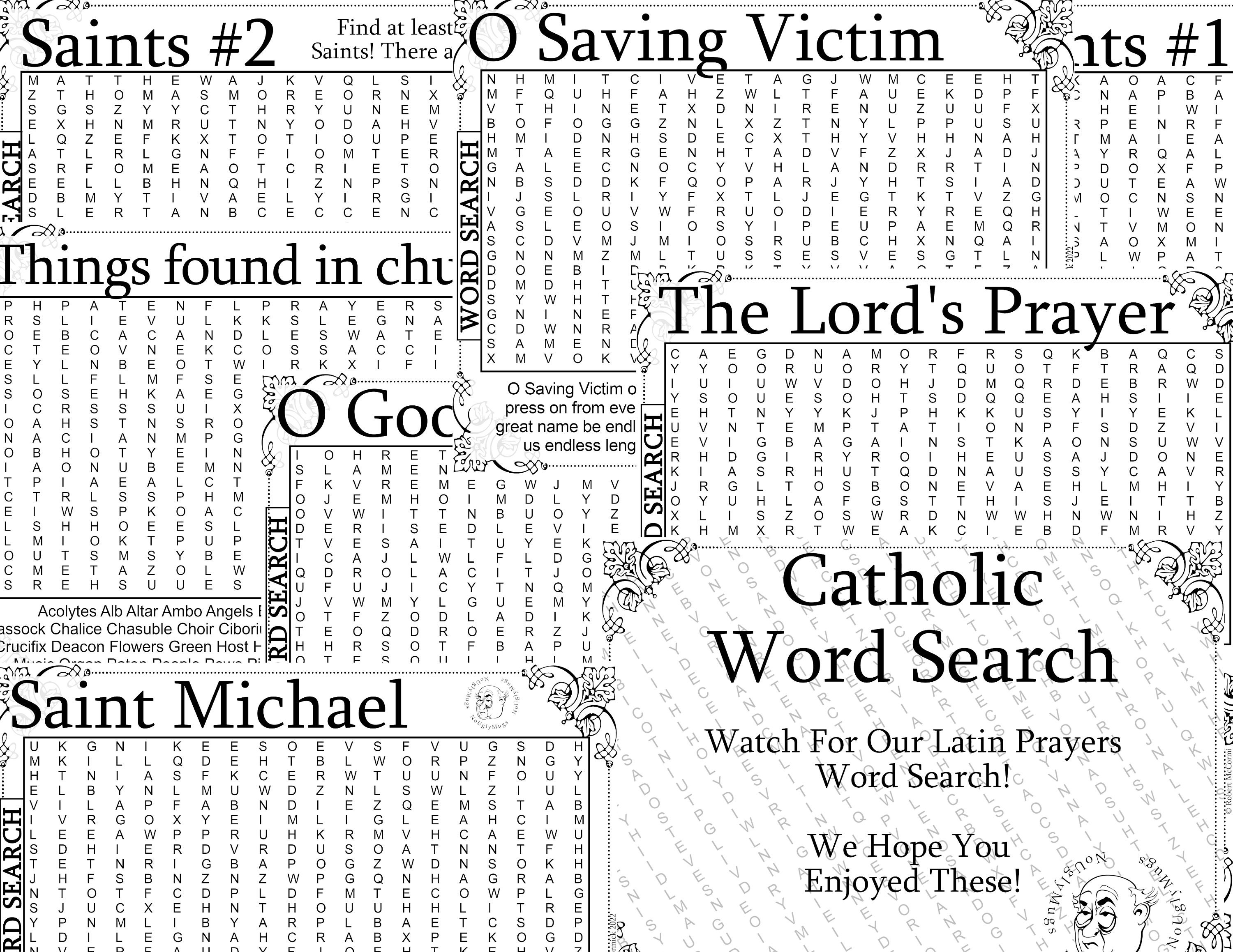 Catholic Prayers Word Search | Digital Download | Download Only | No ...