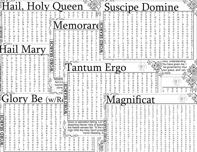 Catholic Prayers Word Search | Digital Download | Download Only | No ...