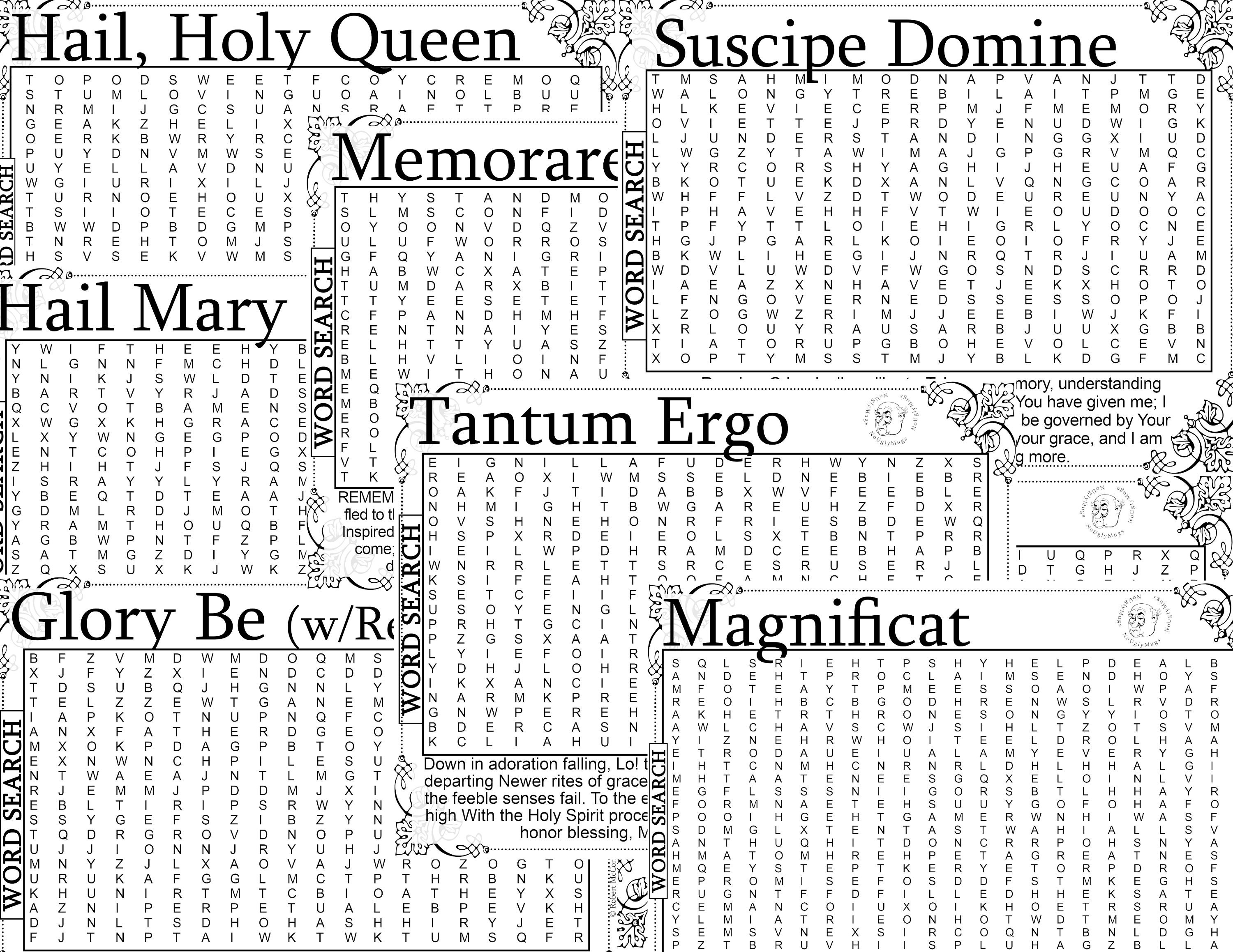 Catholic Prayers Word Search | Digital Download | Download Only | No ...