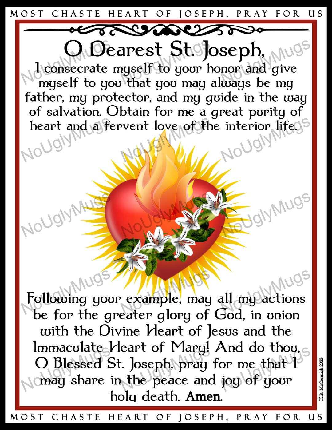 Digital Download: Most Chaste Heart of Joseph - Etsy
