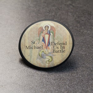 St. Michael Pin Back Button 2.5" - Etsy