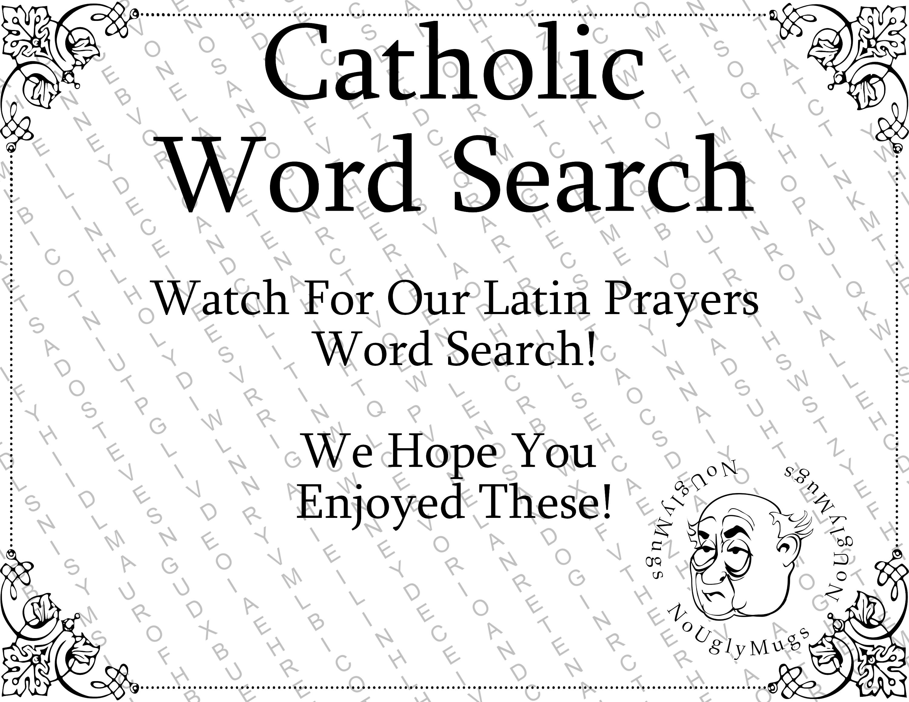Catholic Prayers Word Search | Digital Download | Download Only | No ...