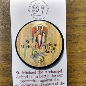 St. Michael Pin Back Button 2.5" - Etsy