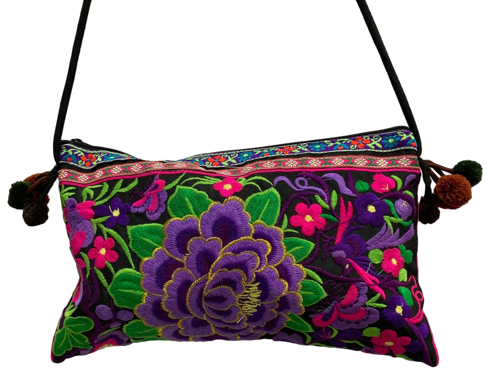Embroidered Floral Ethnic Boho Handmade Crossbody Bag Purse | Etsy