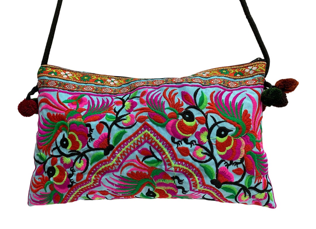 Embroidered Floral Ethnic Boho Handmade Crossbody Bag Purse - Etsy