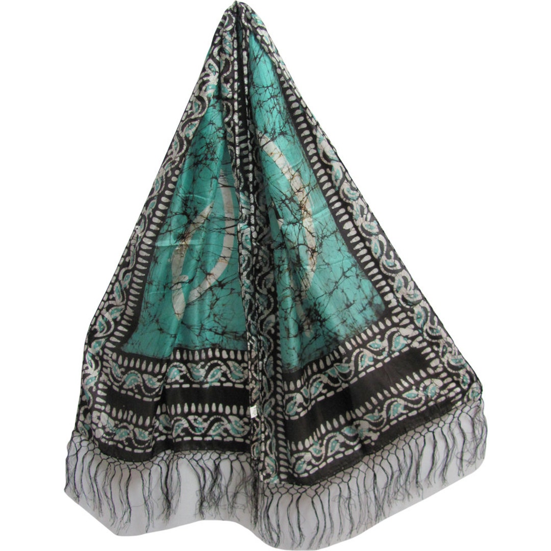 Indian Pure Silk Tie-dye Batik Fringed Scarf Shawl Muffler 21 X 70 - Etsy