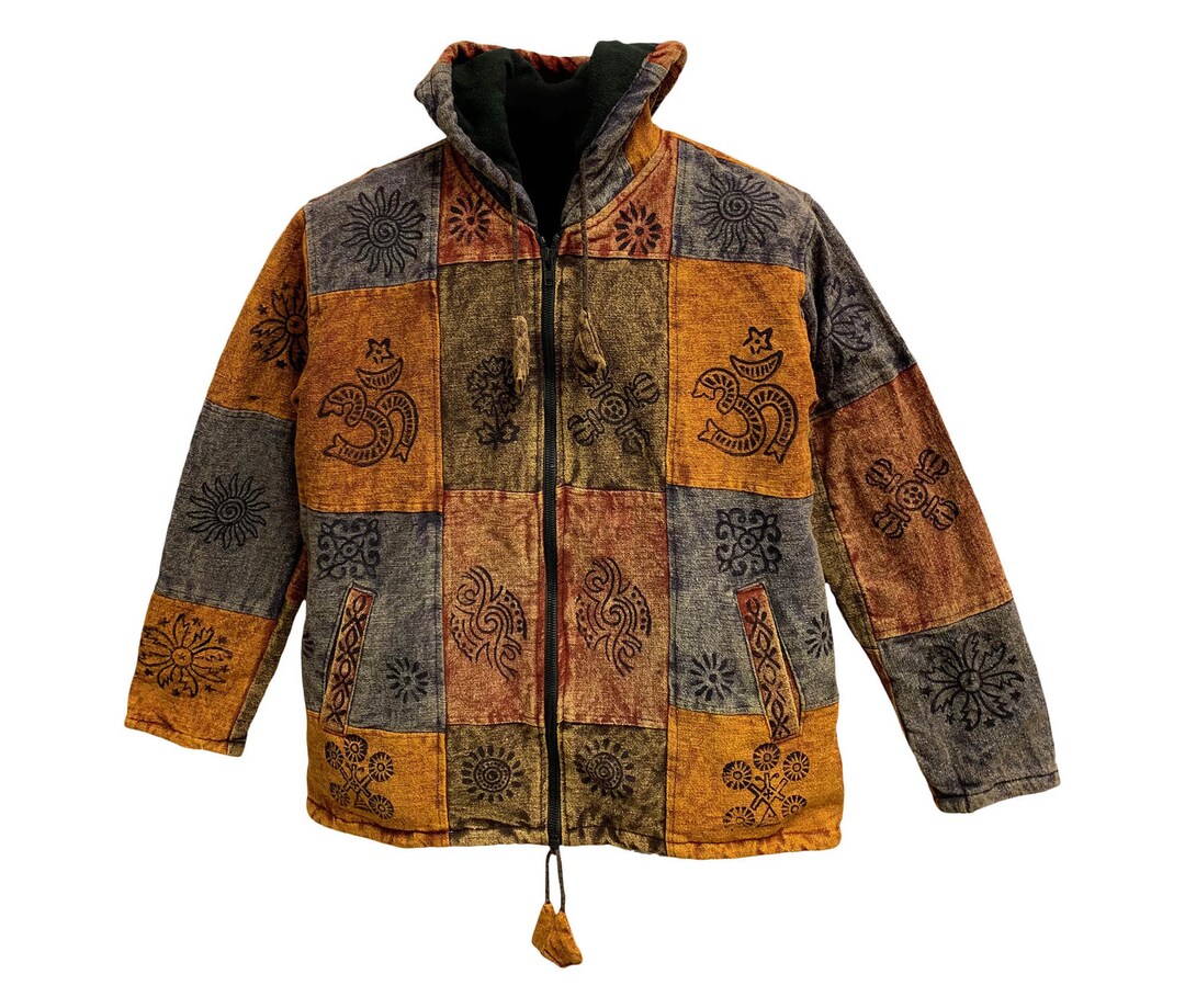 Men's Stonewashed Cotton Handmade Vintage Patchwork Ethnic Print Boho ...
