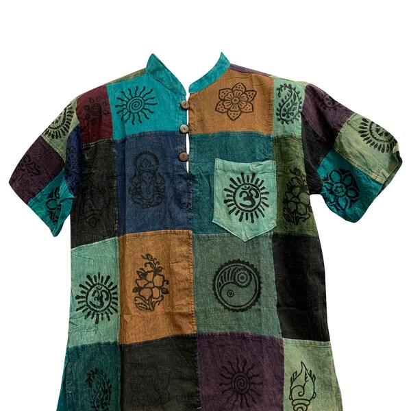 Mens Patchwork Shirt - Etsy