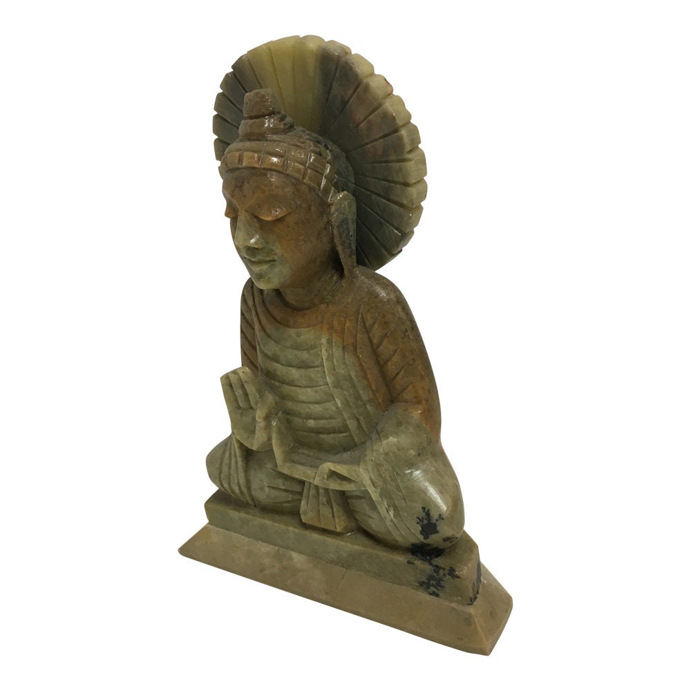 Vintage Soapstone Buddha Hand-Carved Altar Yoga Meditation | Etsy